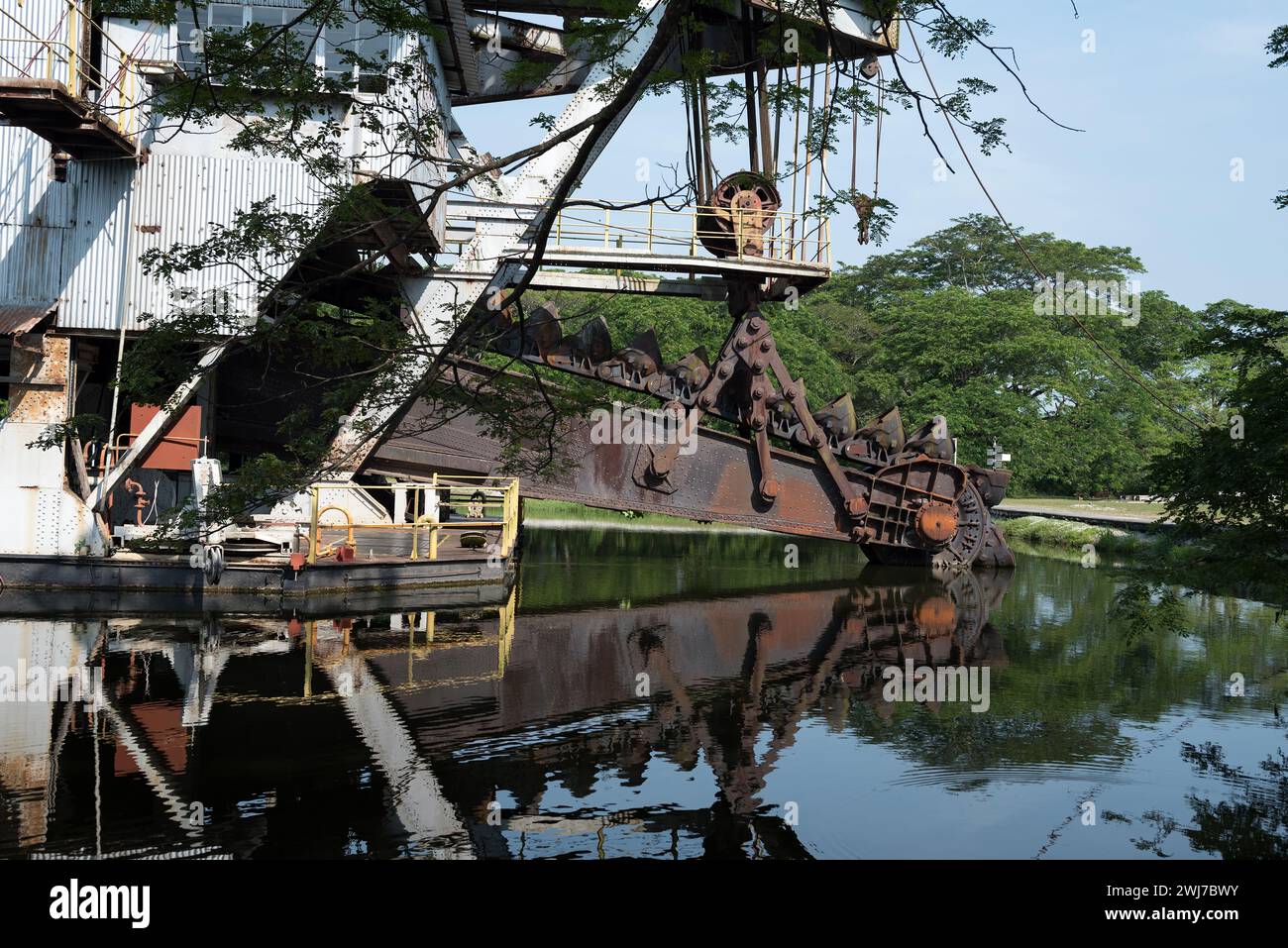 The last abandoned tin mining dredger during British colonial now ...