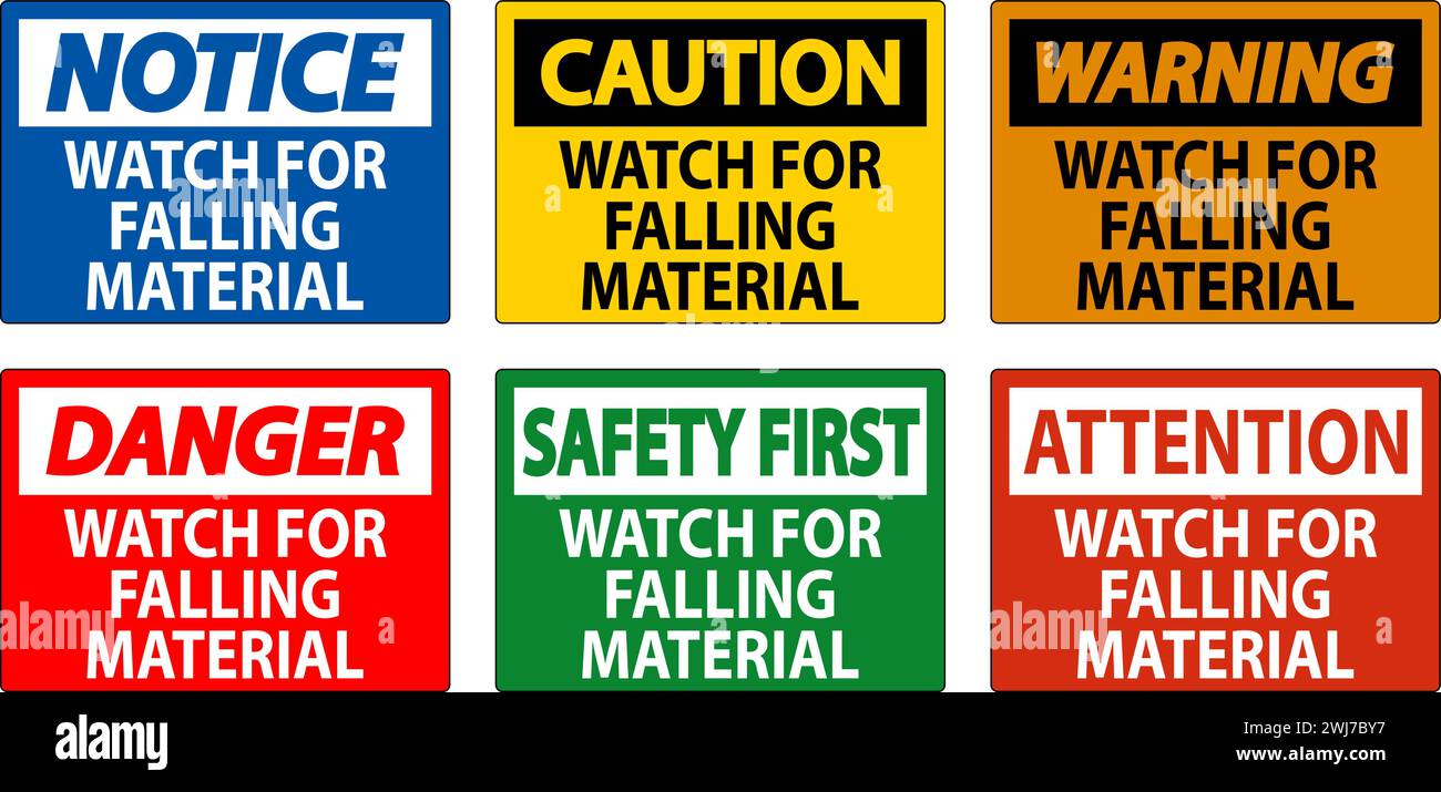 Danger Sign, Watch For Falling Material Stock Vector Image & Art - Alamy