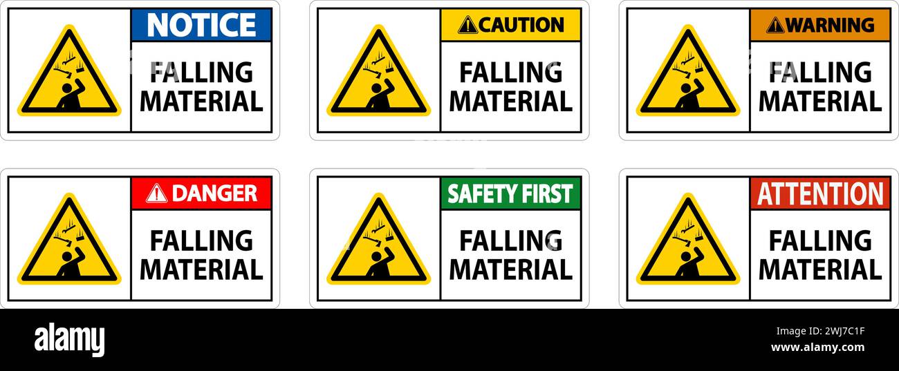 Caution signs falling over Stock Vector Images - Alamy