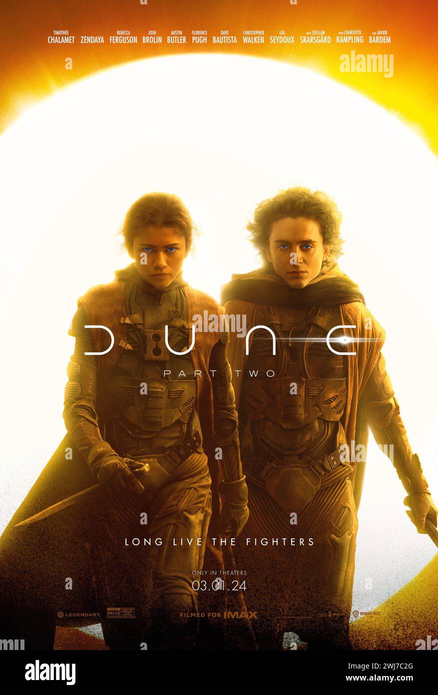 DUNE: PART TWO, (aka DUNE: PART 2, aka DUNE 2), US poster, from left: Zendaya, Timothee Chalamet ...
