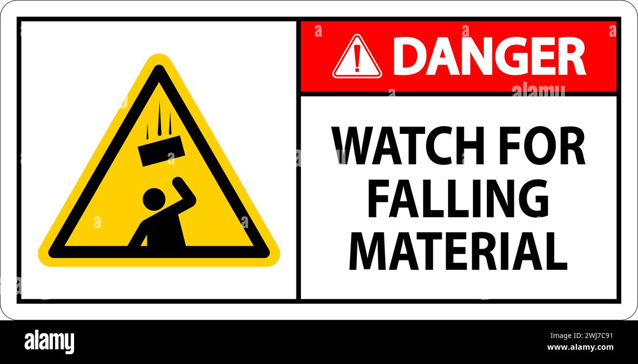 Danger sign watch for falling materials hi-res stock photography and ...