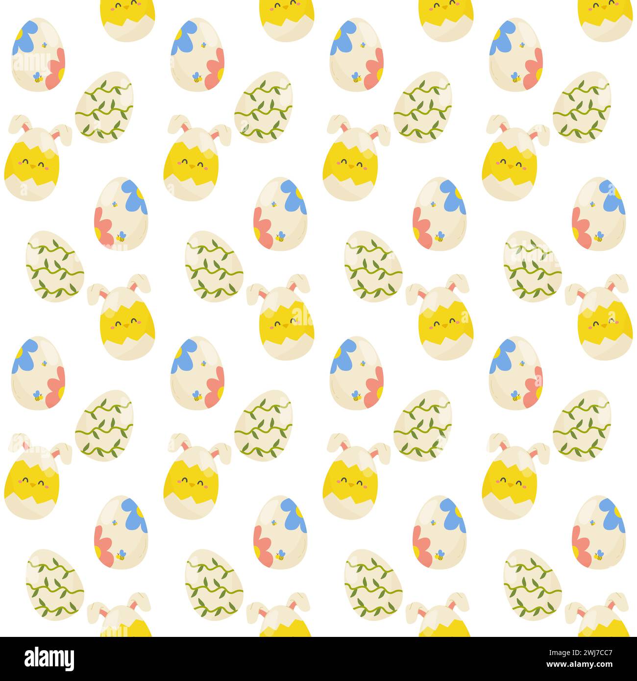 Seamless pattern easter eggs with different textures. For your design ...