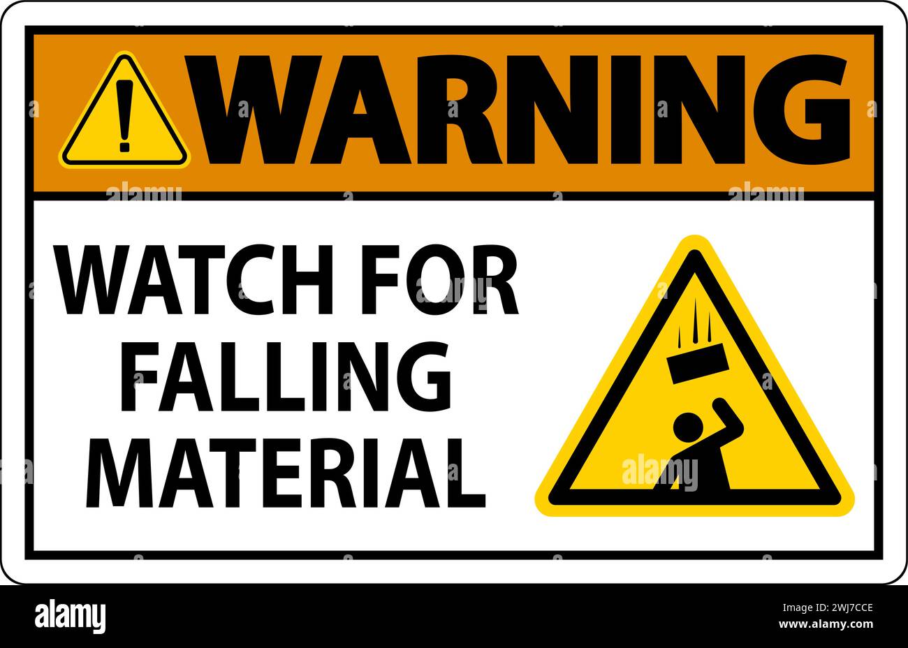 Warning sign watch for falling materials hi-res stock photography and ...