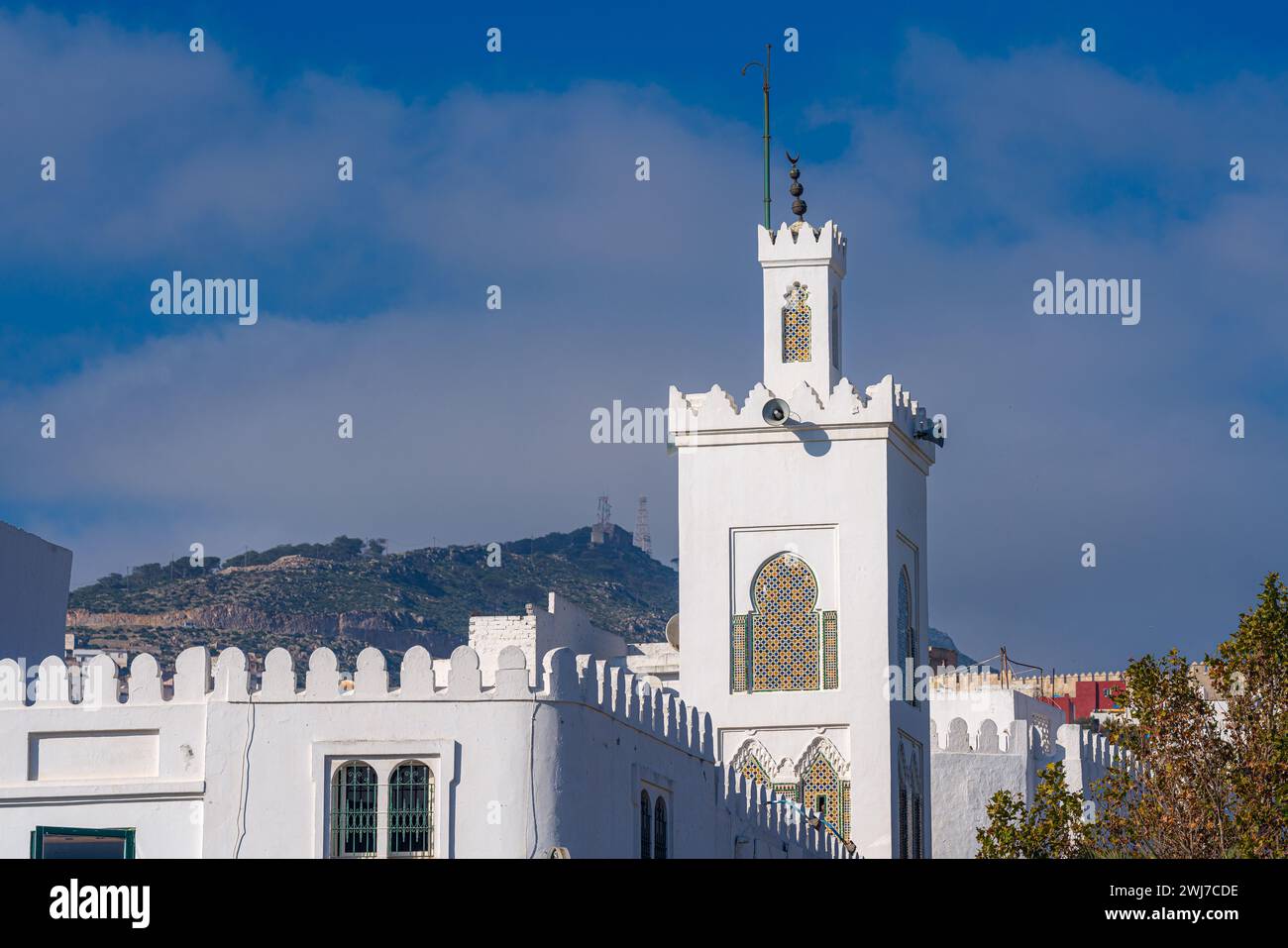 View of the minaret of the mosque. Tetouan, Morocco, North Africa Stock ...