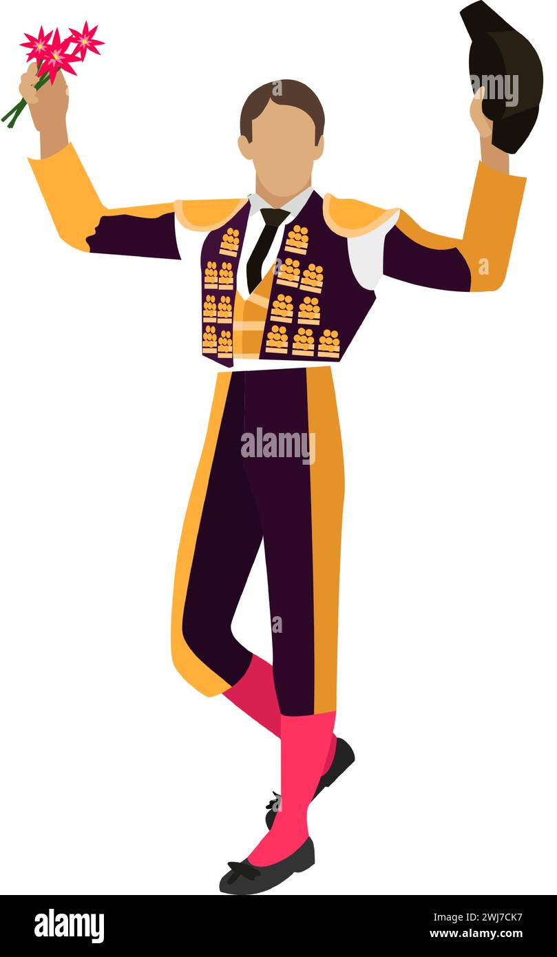 Bullfighter character vector icon isolated on white Stock Vector Image ...