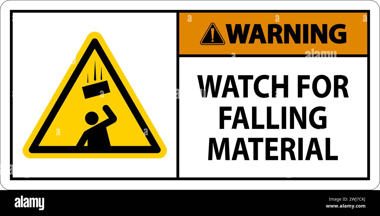 Warning Sign, Watch For Falling Material Stock Vector Image & Art - Alamy