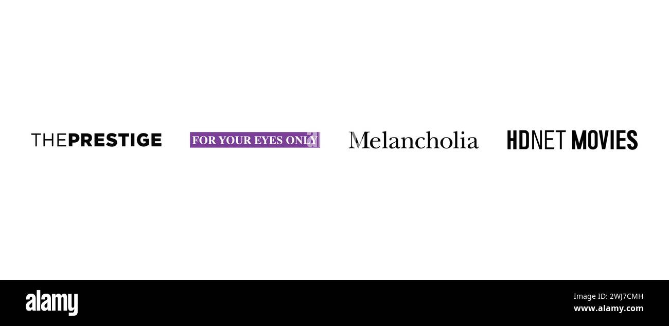 Hdnet Movies Melancholia The Prestige For Your Eyes Only Vector Illustration Editorial Logo
