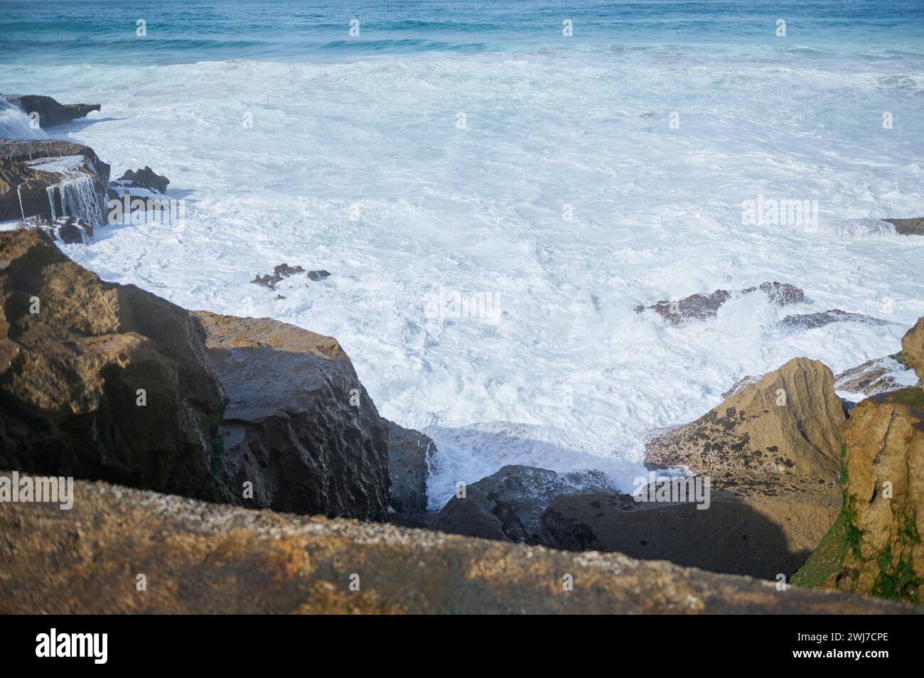 Giant waves crushing on beach hi-res stock photography and images - Alamy