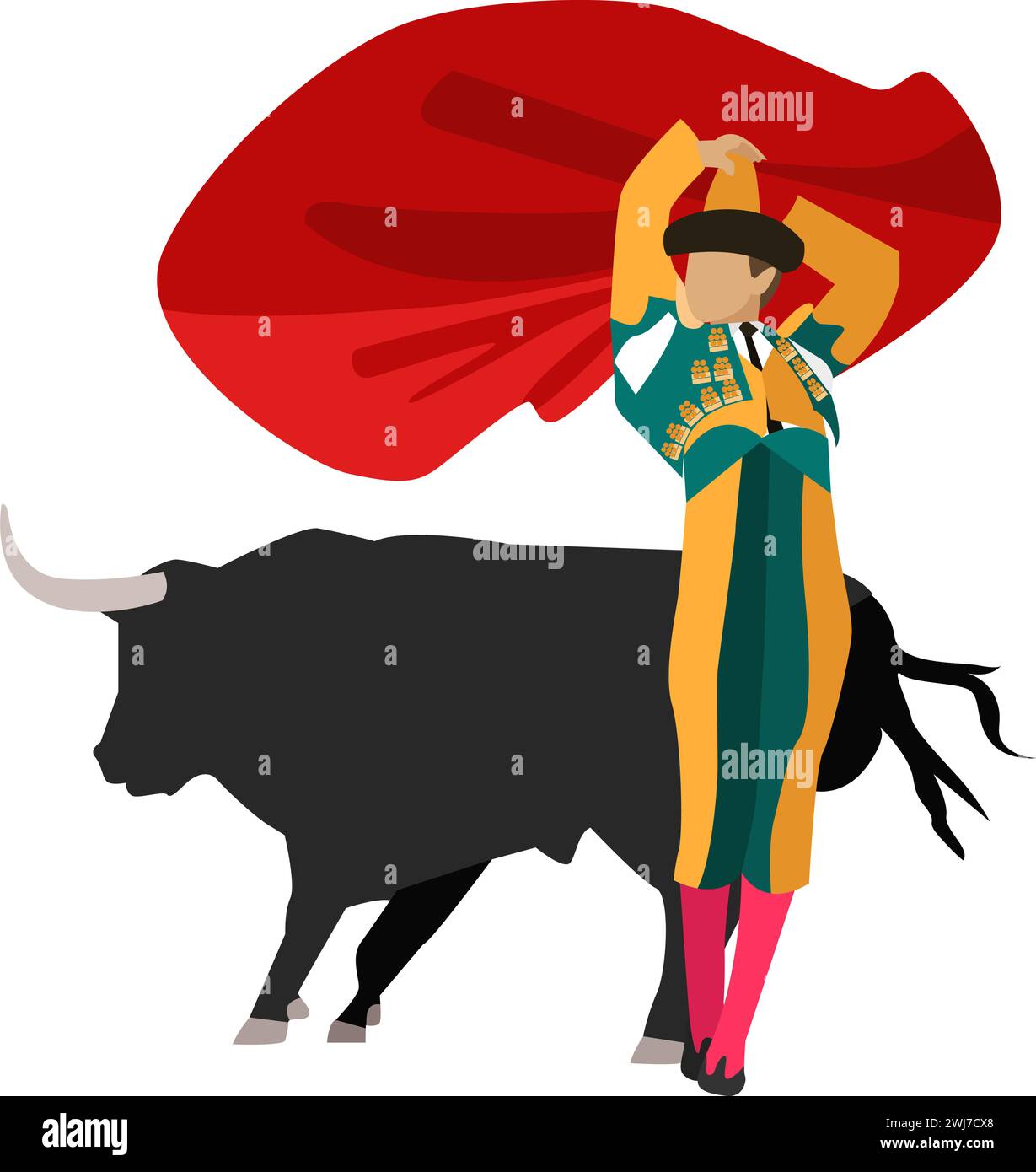 Bullfighter rodeo bull Stock Vector Images - Alamy