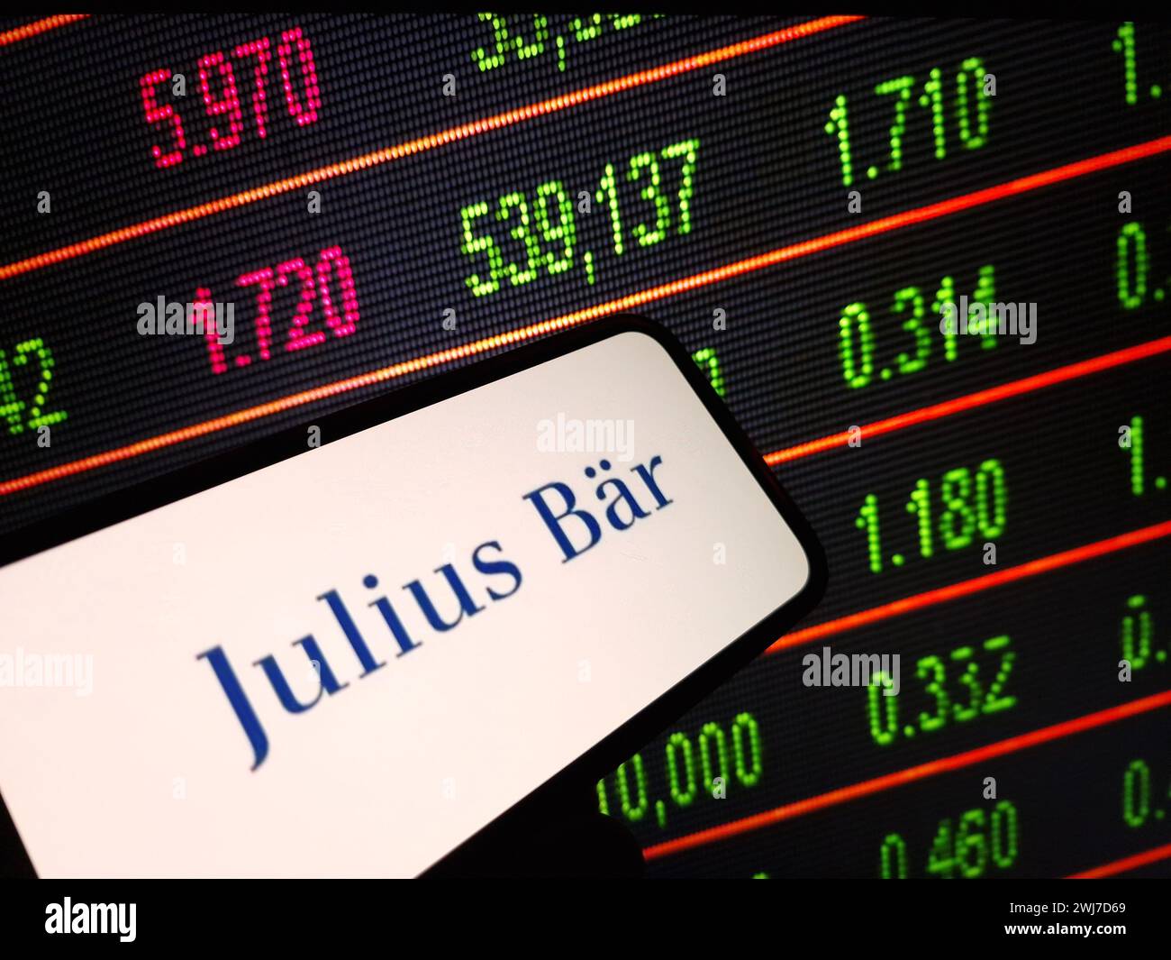 Konskie, Poland - February 12, 2024: Julius Baer Group company logo ...