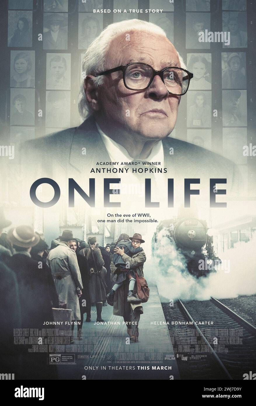 ONE LIFE, US poster, Anthony Hopkins (top), Johnny Flynn (bottom ...