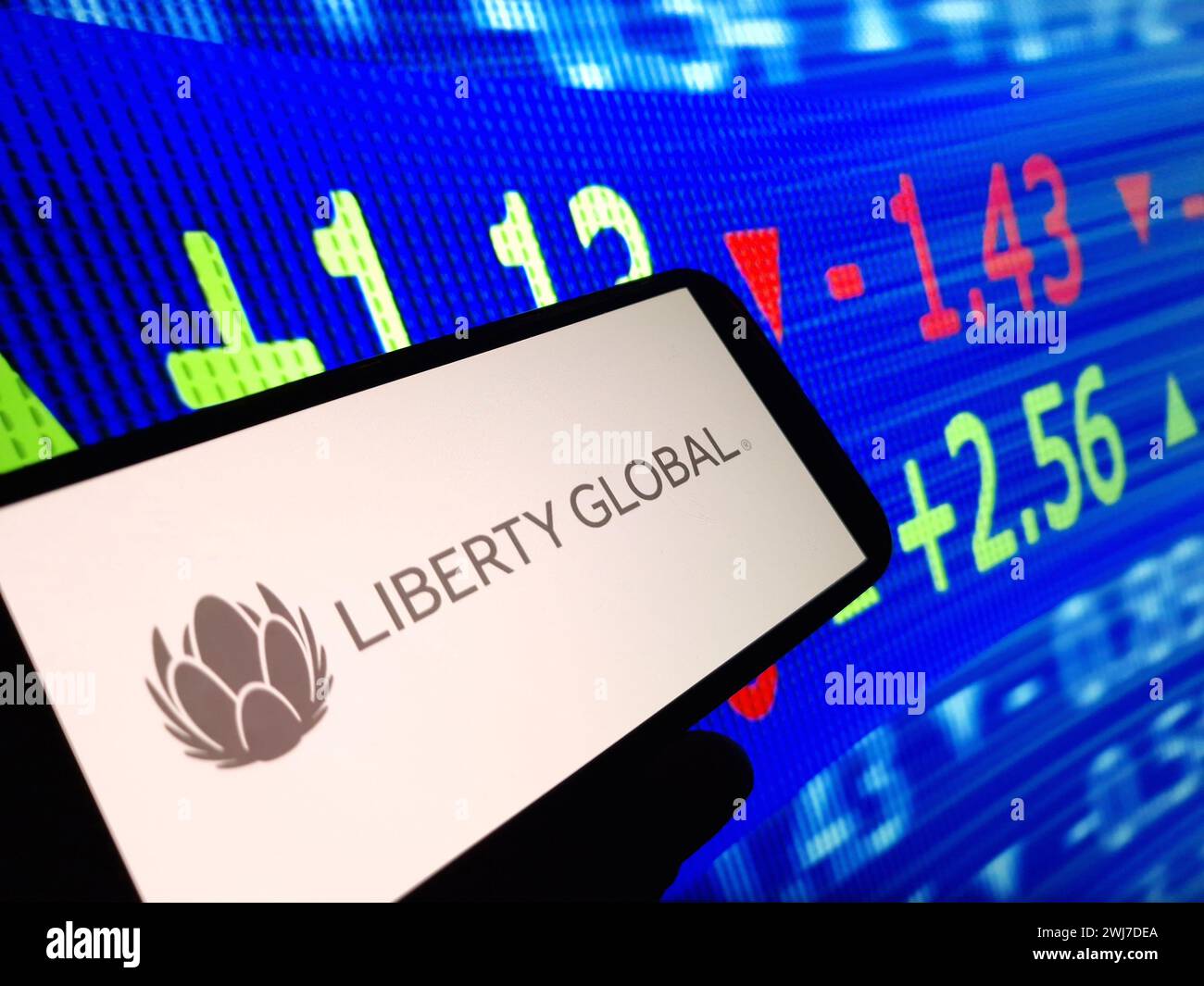Konskie, Poland - February 12, 2024: Liberty Global plc company logo ...