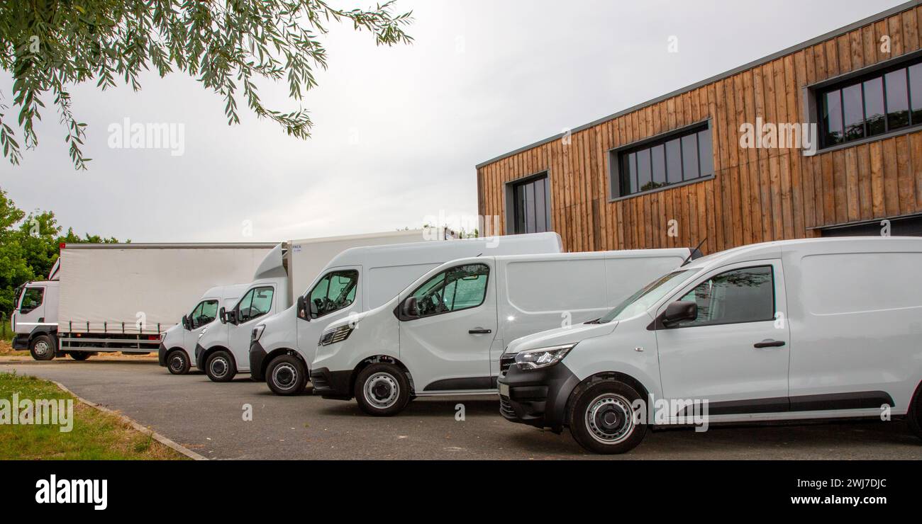 white truck van delivery group of unbranded white vans of different ...