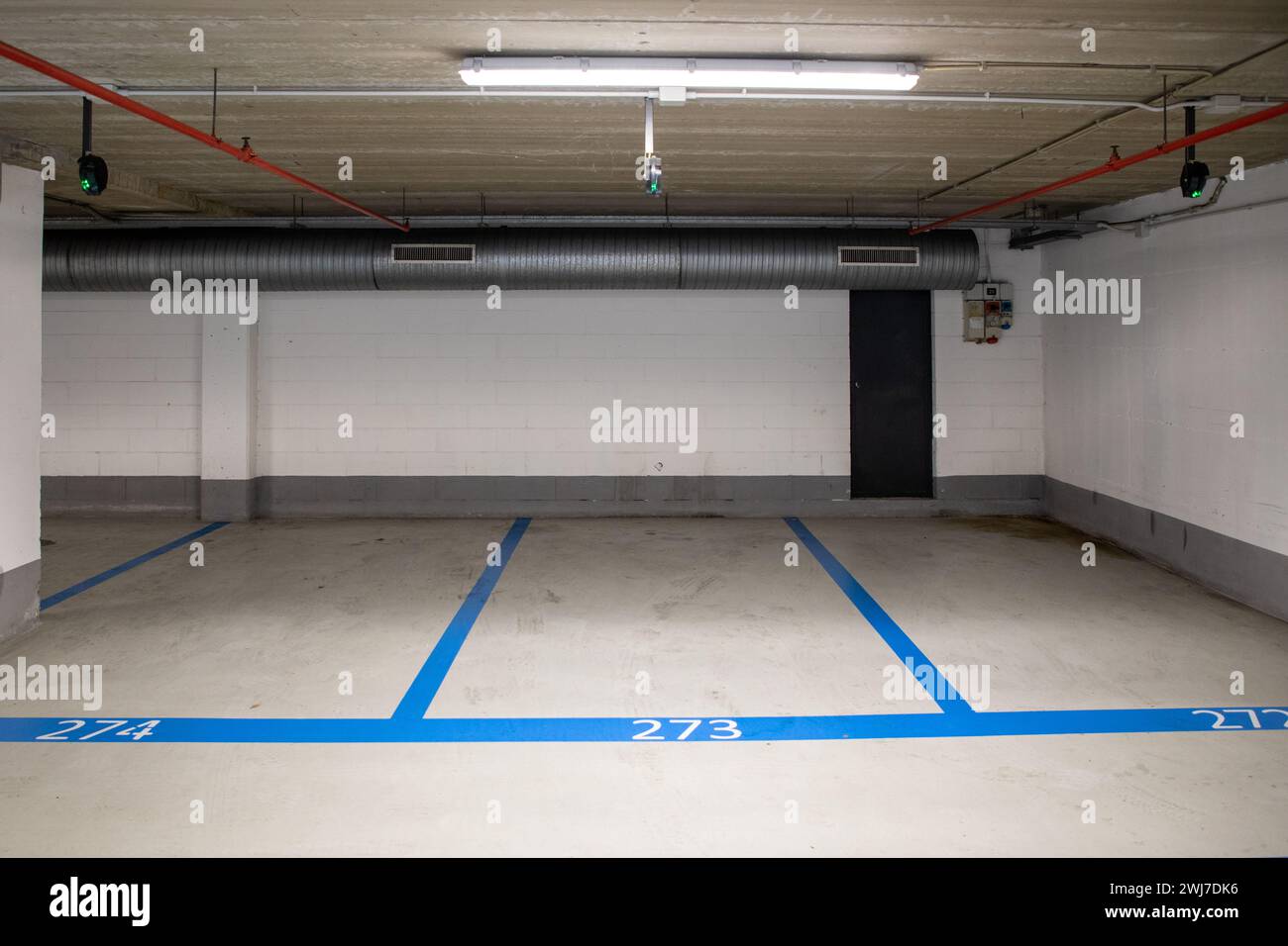modern interior park white with blue line number of car parking level ...