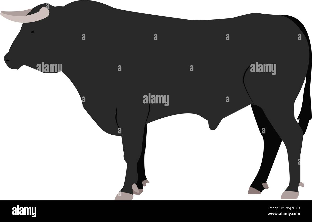 Big bull wild animal vector icon isolated on white Stock Vector Image ...