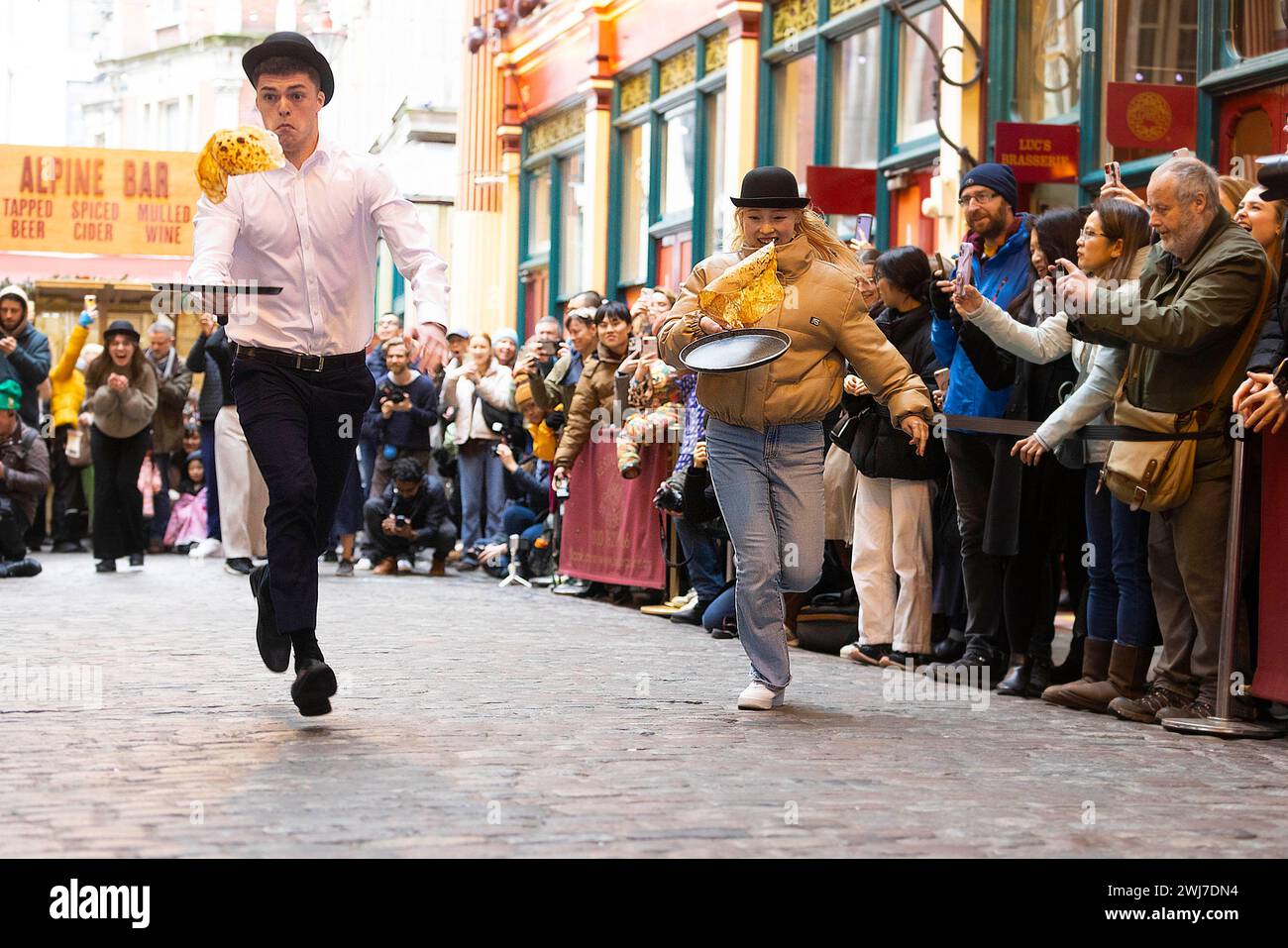 EDITORIAL USE ONLY London, UK, 13th Feb 2024. People take part in the ...
