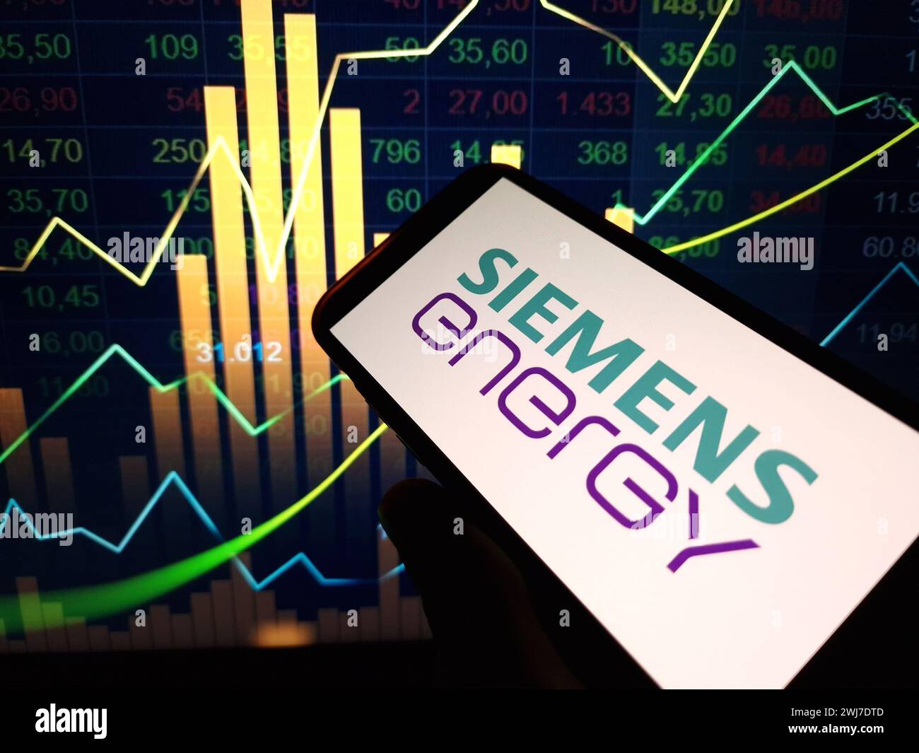 Konskie, Poland - February 12, 2024: Siemens Energy company logo ...