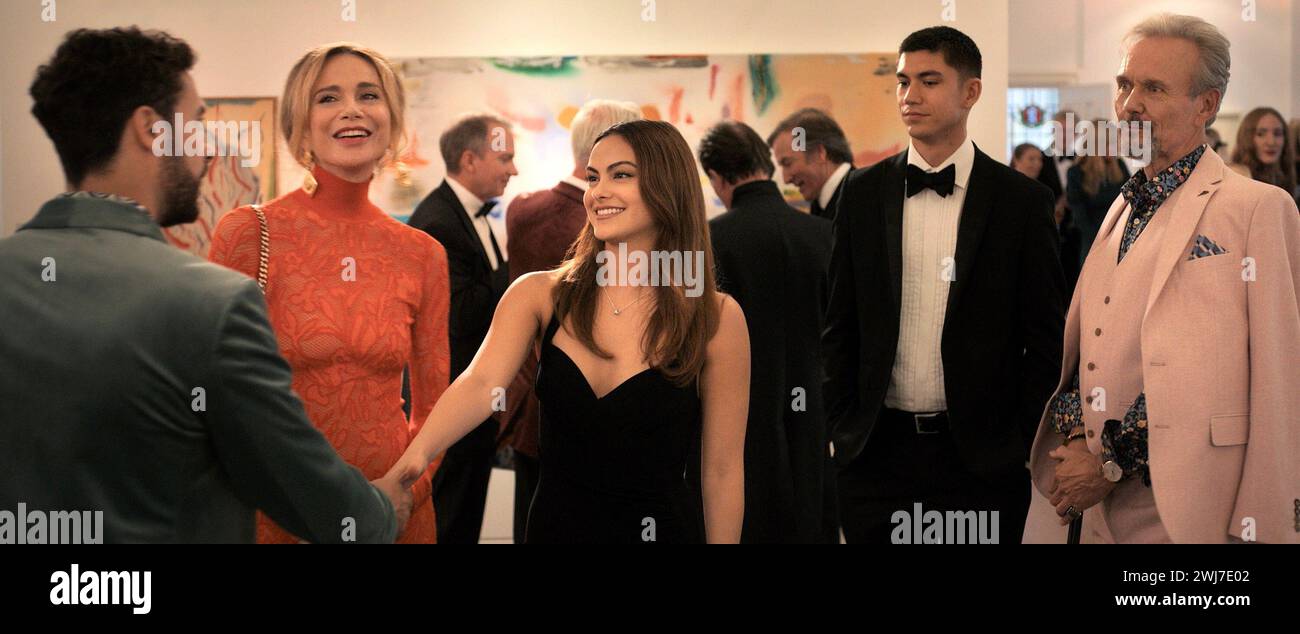 UPGRADED, back, from left: Lena Olin, Camila Mendes, Archie Renaux ...