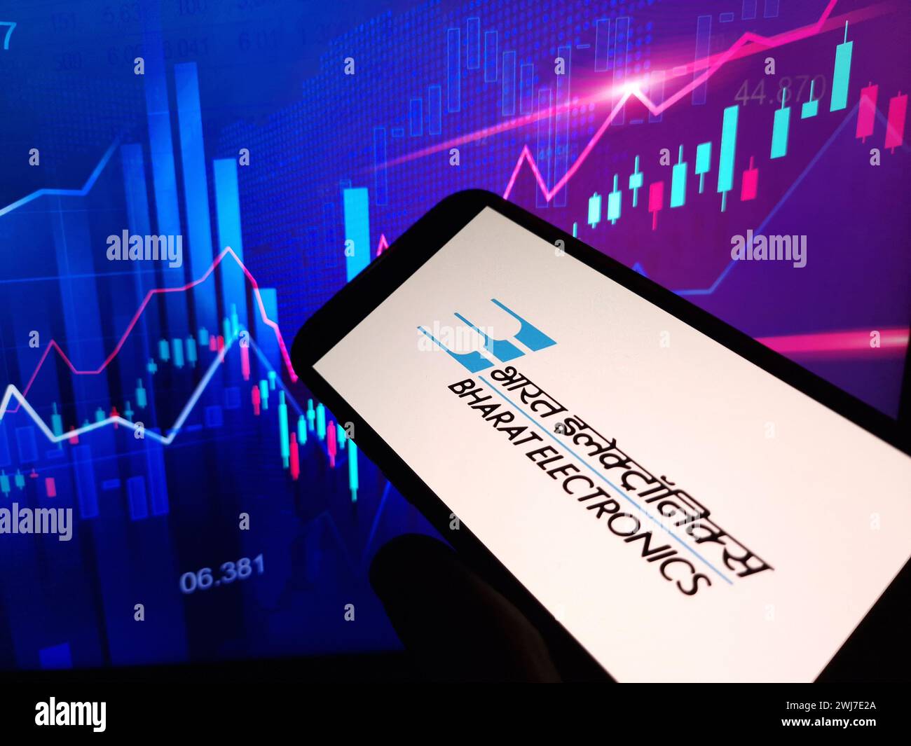 Konskie, Poland - February 12, 2024: Bharat Electronics company logo ...