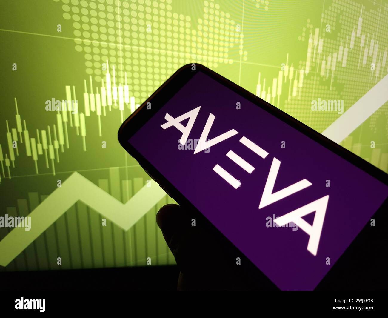 Konskie, Poland - February 12, 2024: AVEVA Group plc company logo ...