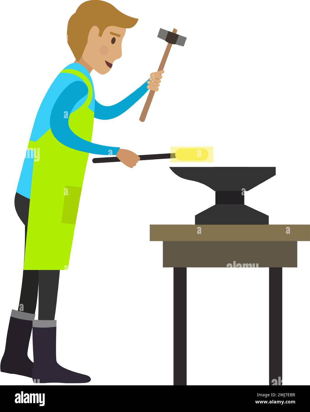 Iron forging on anvil Cut Out Stock Images & Pictures - Alamy