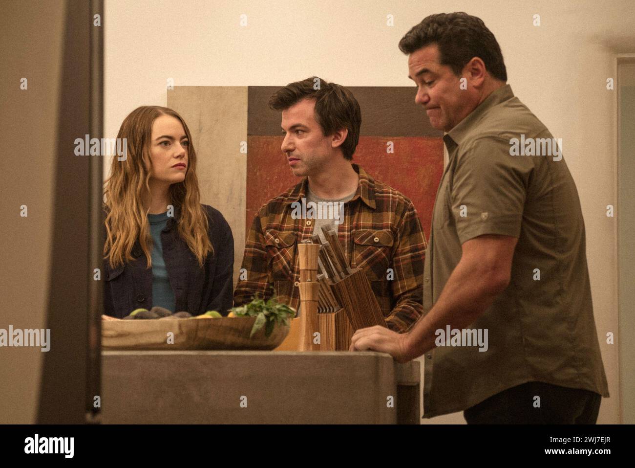 THE CURSE, from left: Emma Stone, Nathan Fielder, Dean Cain, It's a ...