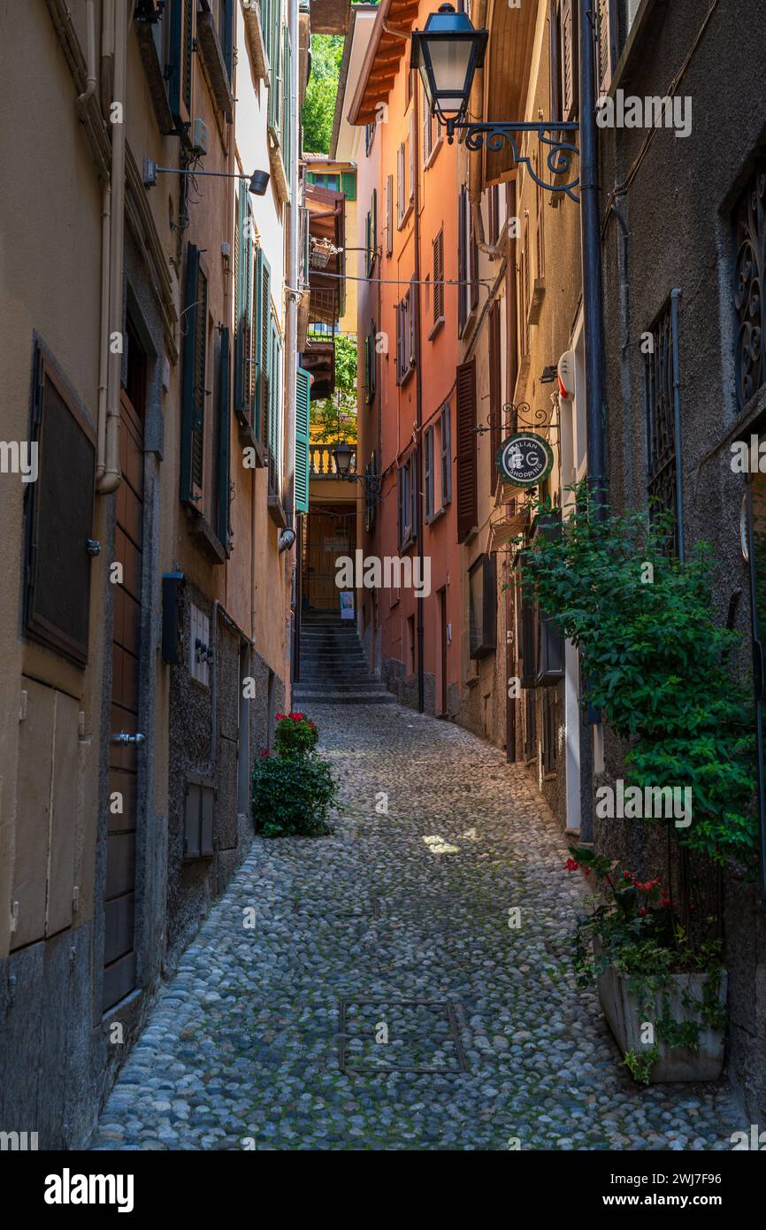 A Cobblestone alleyway flanked by charming houses Stock Photo - Alamy