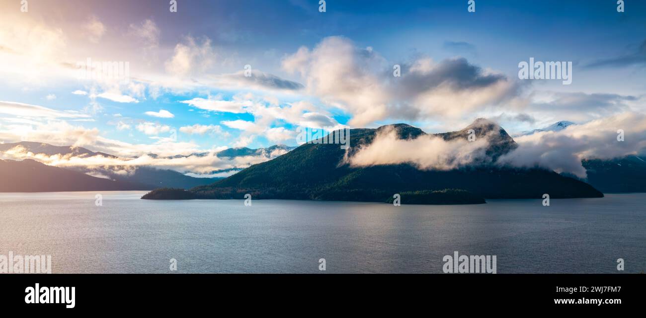 Aerial stunning sunset in canadian hi-res stock photography and images ...