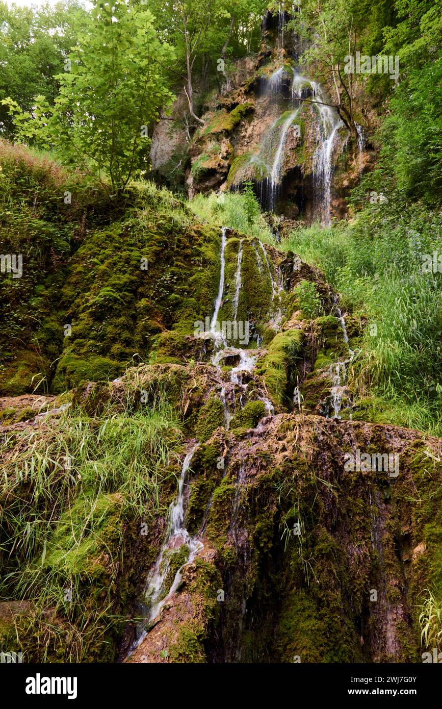 Waterfall Bad Urach at Southern Germany Longexposure. Cascade panorama ...