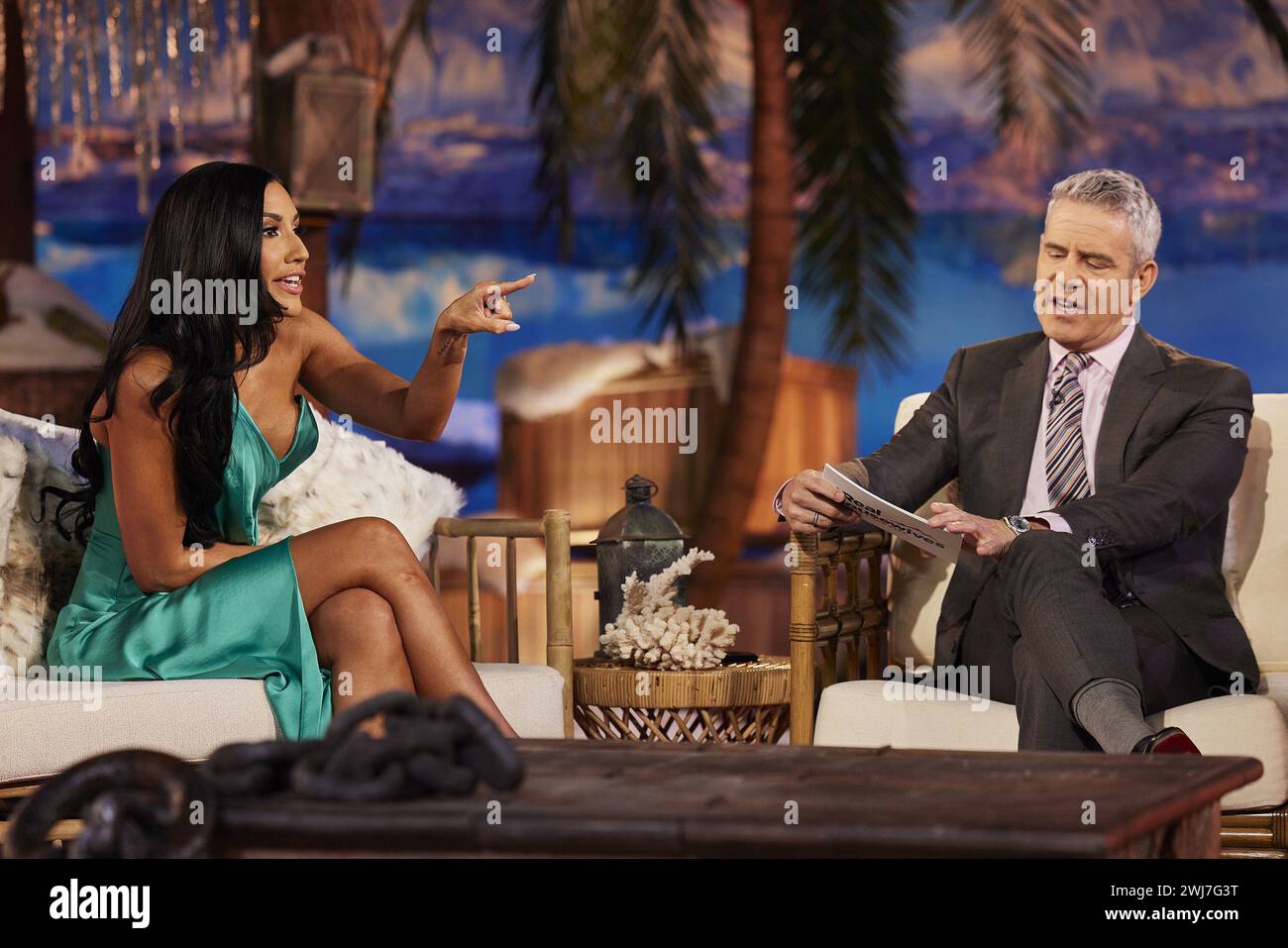 THE REAL HOUSWIVES OF SALT LAKE CITY, from left: Monica Garcia, host Andy Cohen, Reunion ...