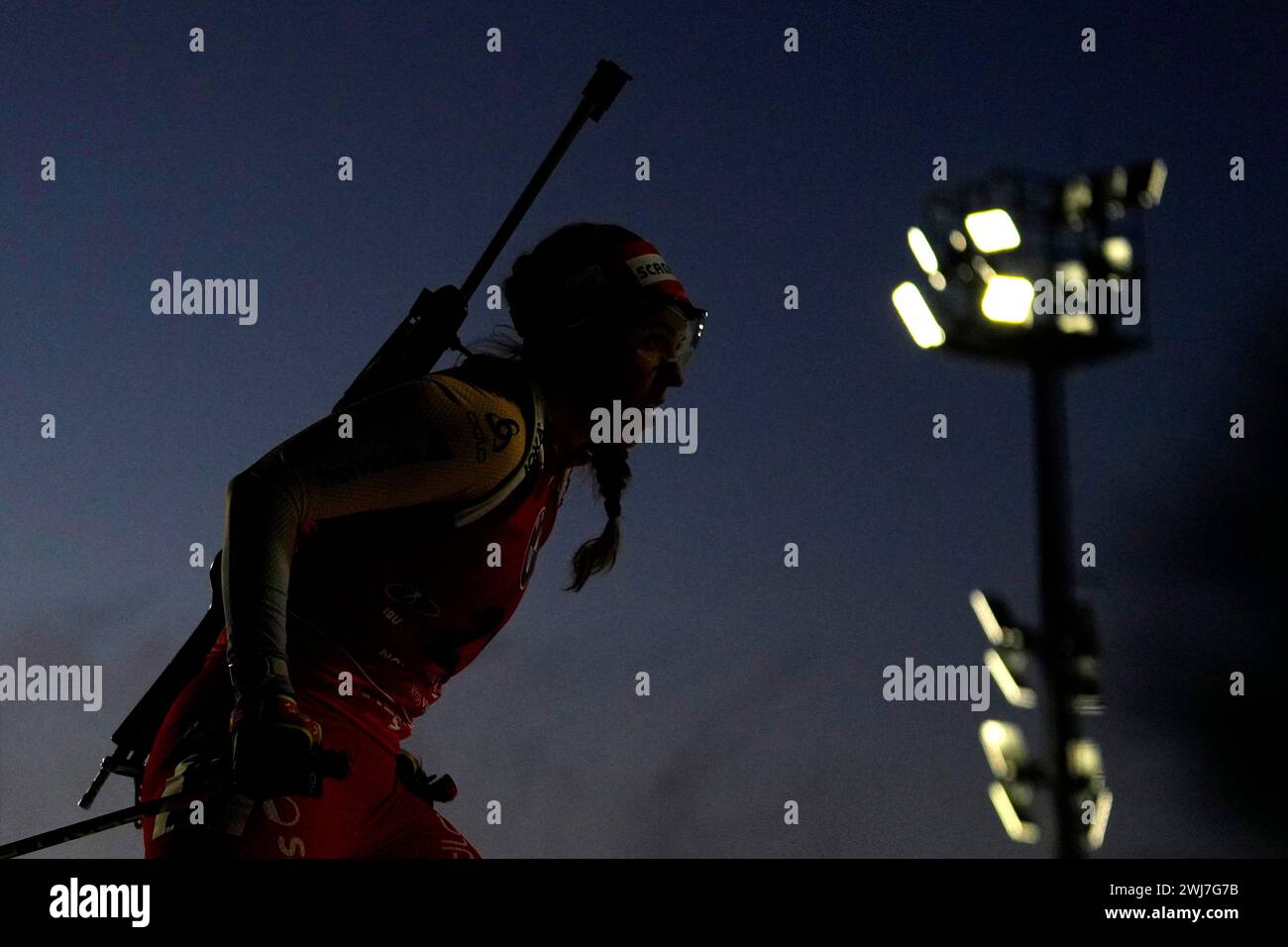Lena Haecki-Gross of Switzerland competes during the women's 15 km ...
