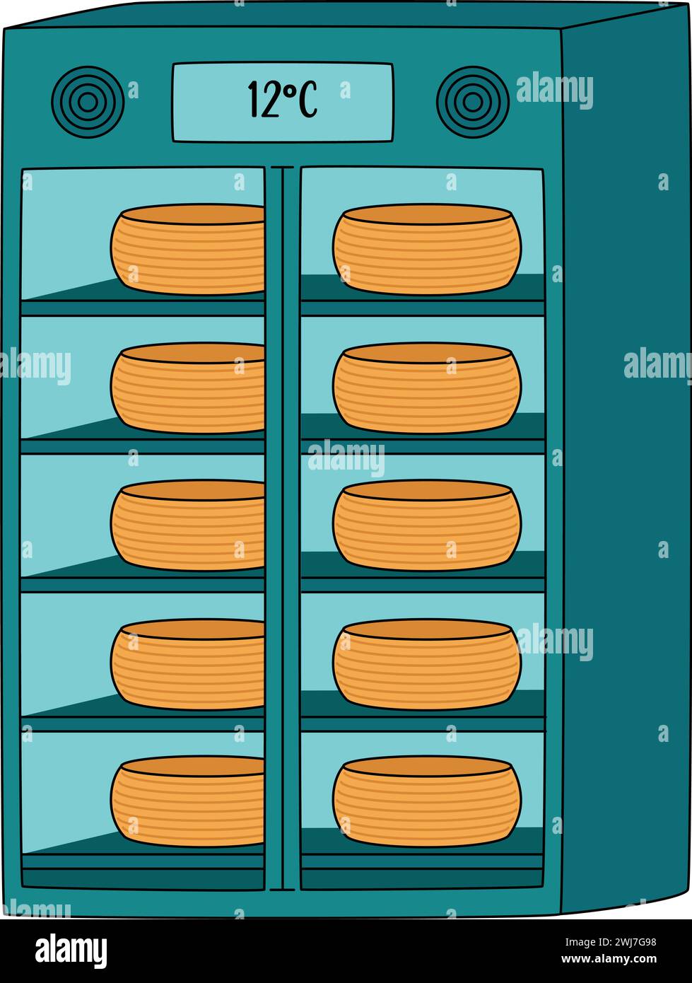 Ripening cheese box. Refrigerator to ripen cheese at the right ...