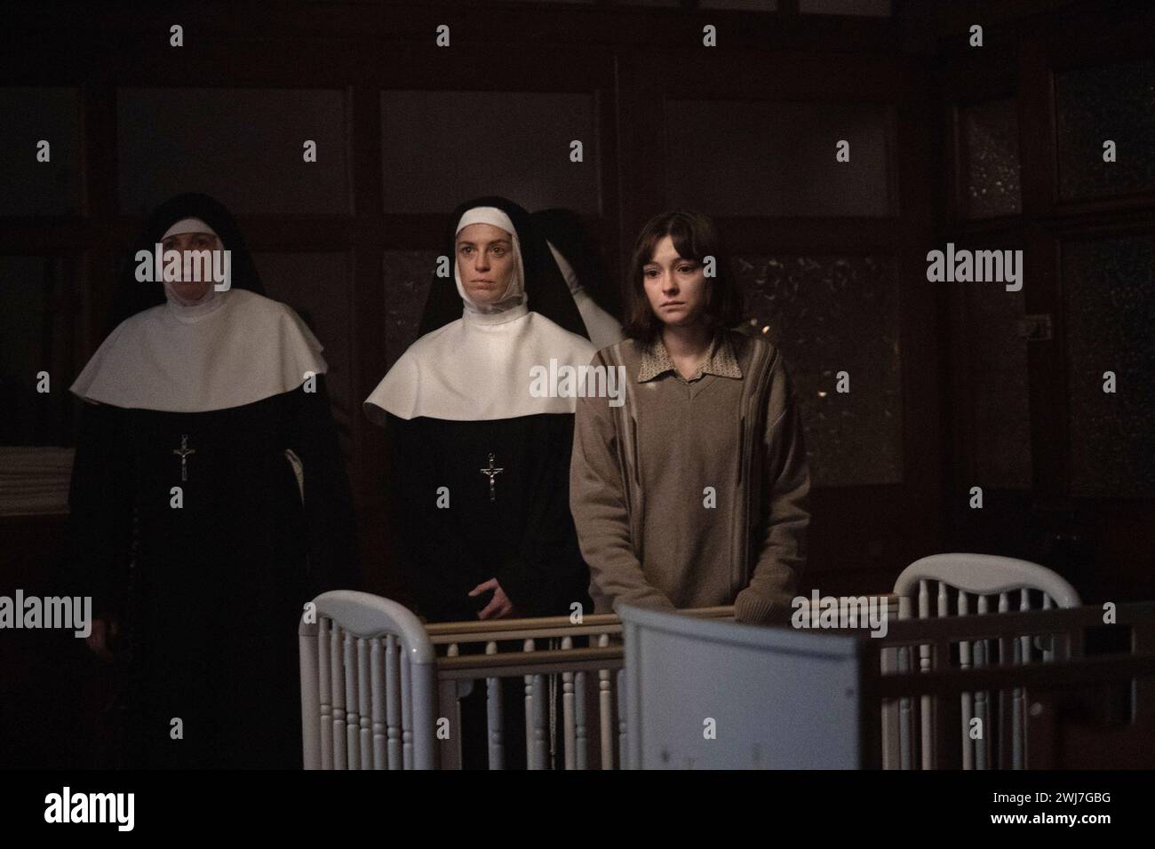 THE WOMAN IN THE WALL, from left: Marie Ruane, Aoibhinn McGinnity, Abby ...