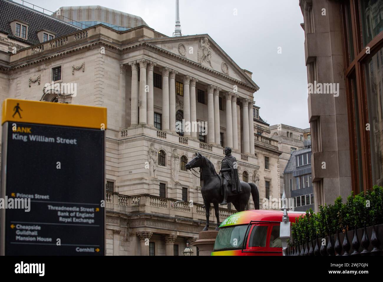 London, England, UK. 13th Feb, 2024. British central bank, Band of ...