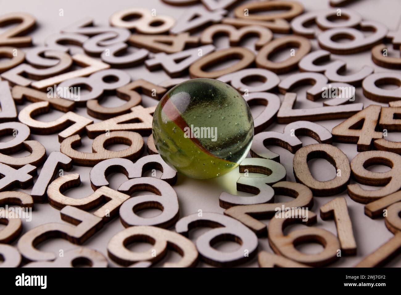 a collection of individual numbers lying isolated on a white background ...