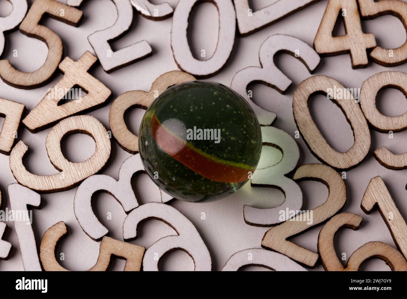 a collection of individual numbers lying isolated on a white background ...