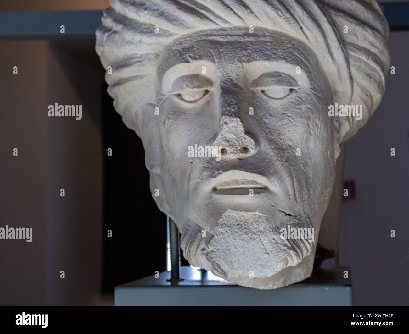 decorative element representing a Saracen head at the plaster cast ...