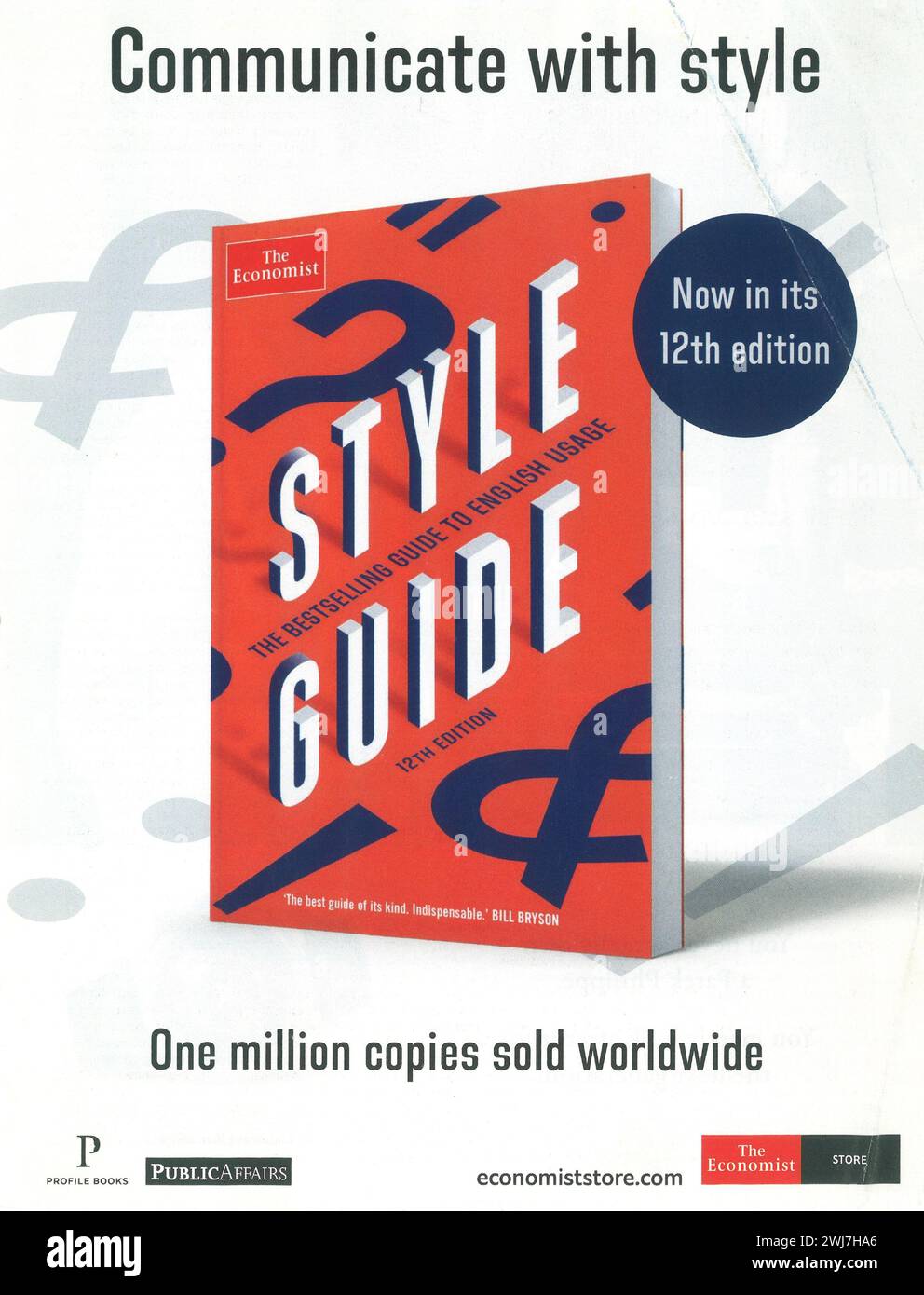 2018 the Economist Style guide book ad Stock Photo - Alamy