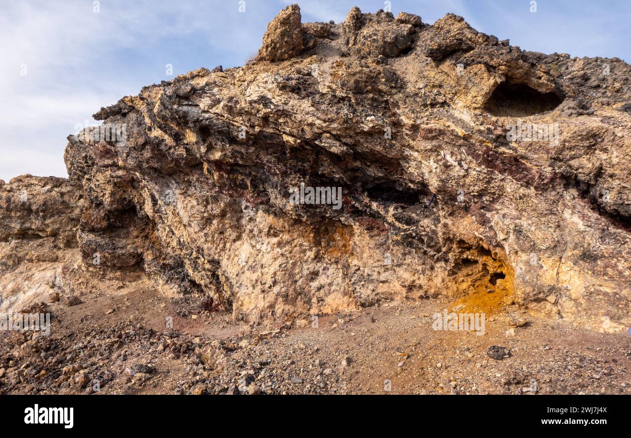 Fossilized white smoker, Oman Stock Photo - Alamy