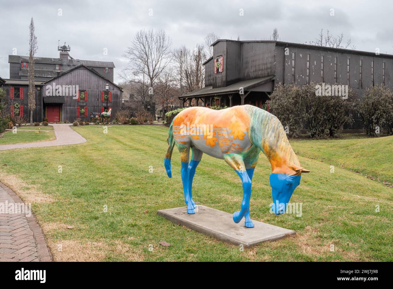 Loretto, Kentucky - January 26, 2024: View of the Star Hill Farm ...