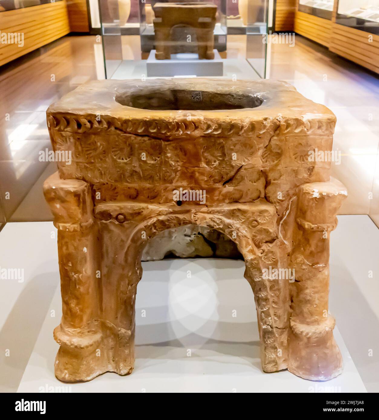Ceramic altar, 11th - 12th century A.D. Manual modeling, firing ...