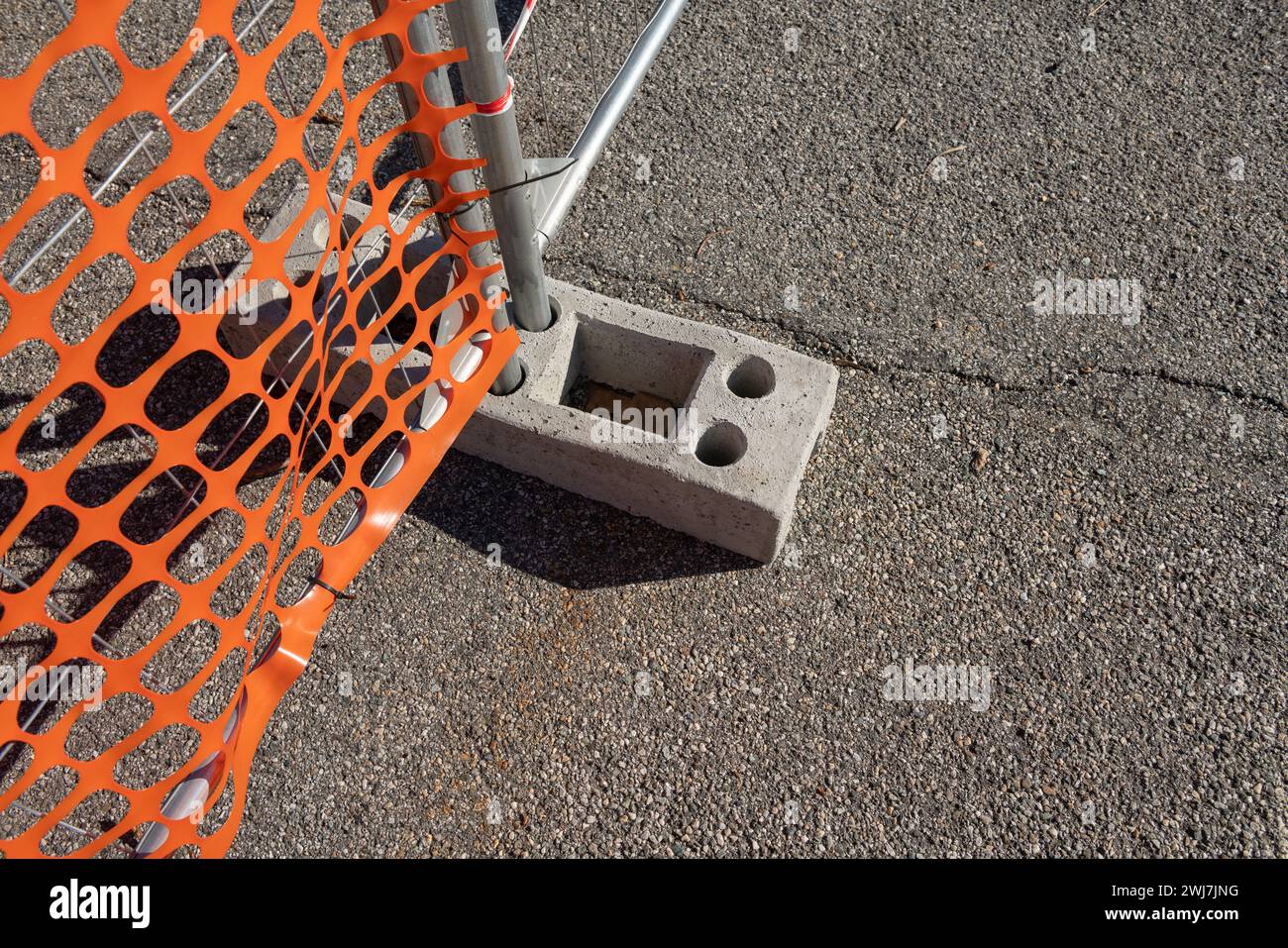high visibility net, work in progress on a construction site, fence of ...