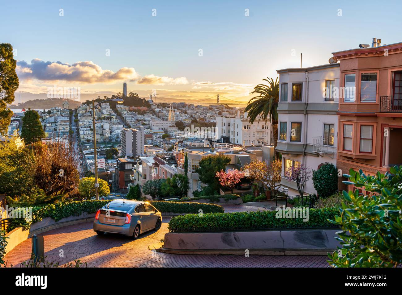 The crookedest street in the world Lombard Street. San Francisco is ...