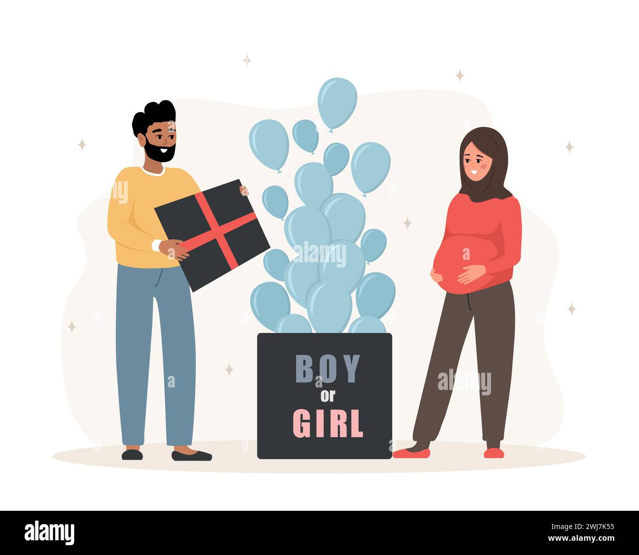 Father with baby its a girl cartoon Cut Out Stock Images & Pictures - Alamy
