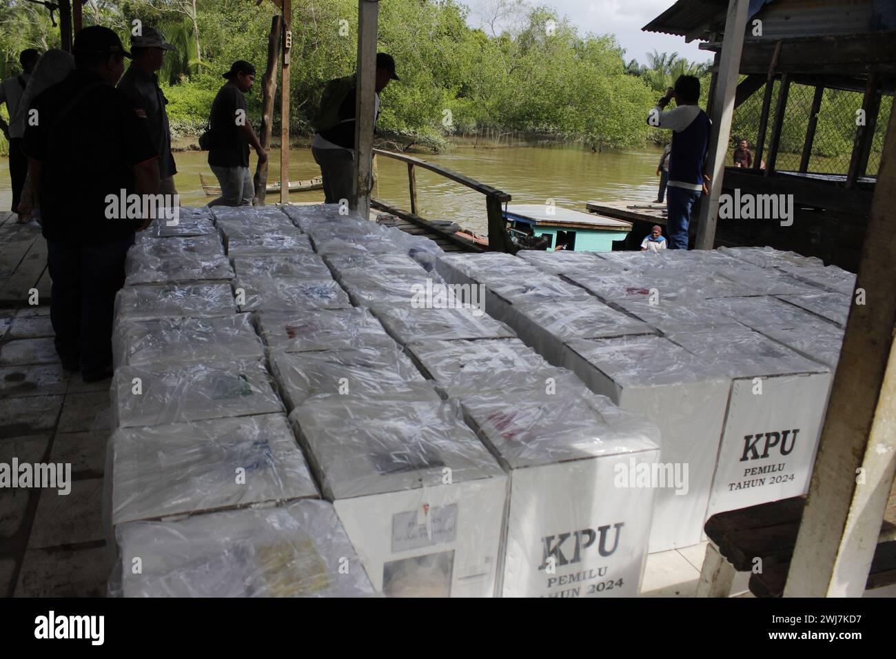 Langkat, Indonesia. 13th Feb, 2024. General view of election ballot ...