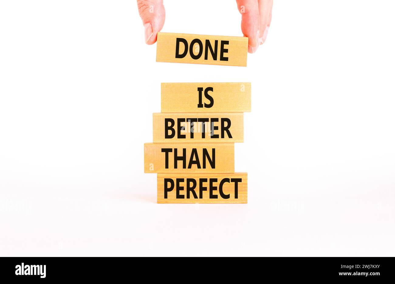 Done is better than perfect symbol. Concept words Done is better than ...