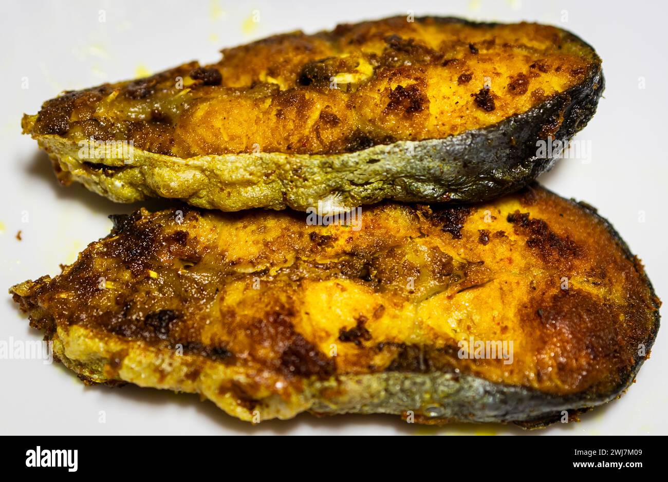 isolate fried fish close up shot at home from different angle Stock ...