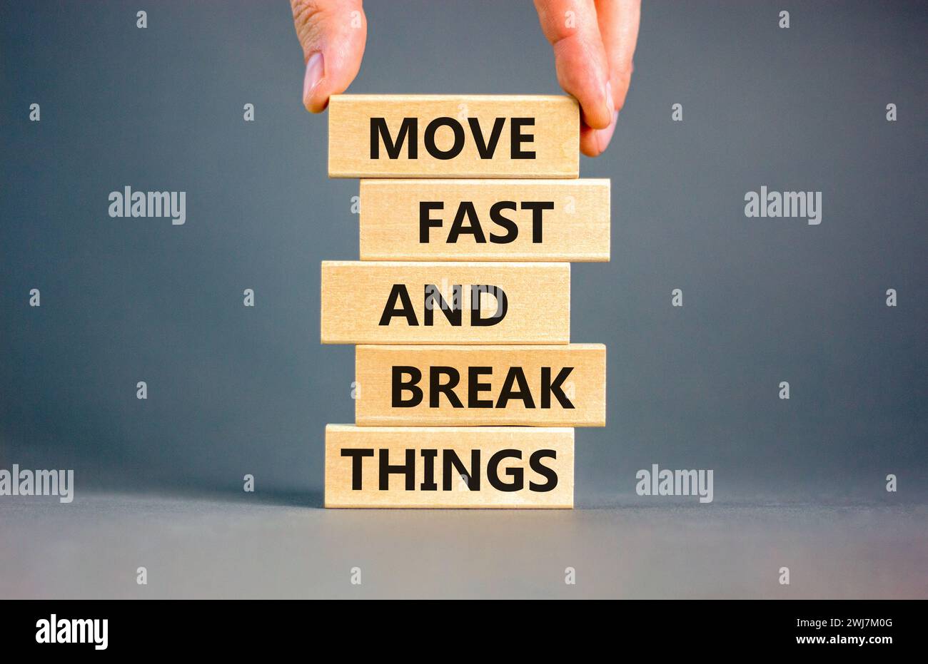 Move fast and break things symbol. Concept words Move fast and break ...