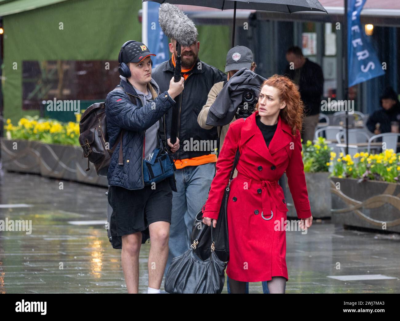 London, UK. 13th Feb, 2024. Neve Doyle, actor, being filmed in ...