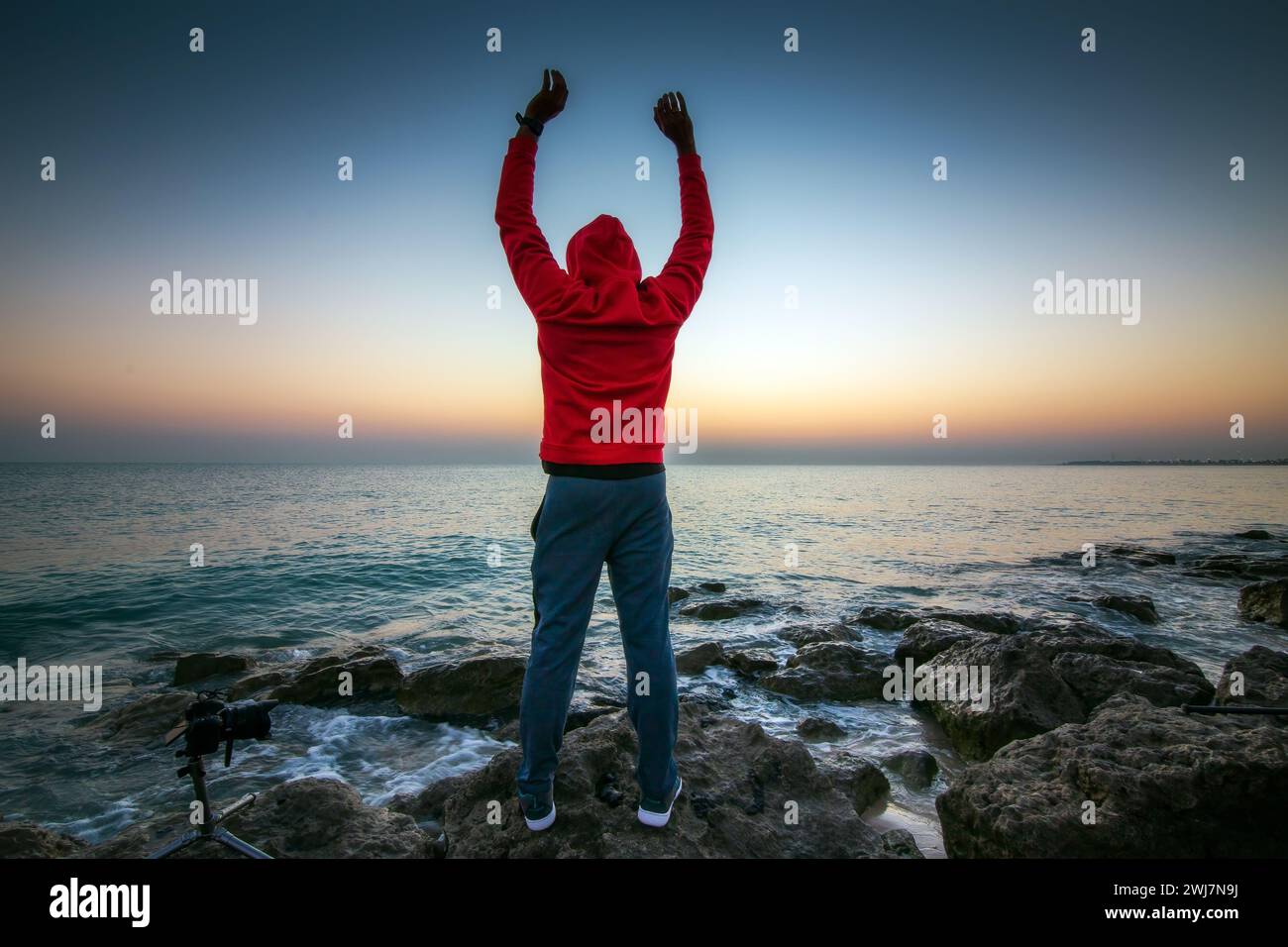 Beautiful sunrise view at Ras tanura beach near Jubail, Saudi Arabia ...